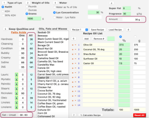 SoapCalc en pratique – Il était un savon